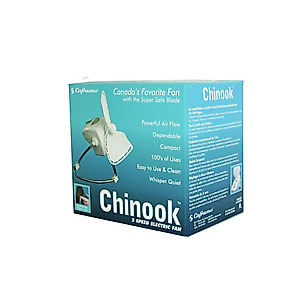 Caframo Chinook, 707CHWBX, 2-Speed Desk Fan Cage Free, Easy to Clean Soft Blades, Canadian Made, 8.8" Blade, White