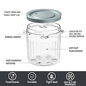 Omnikit Containers Replacement for Ninja Creami Pints and Lids - 4 Pack, 16oz Cups Compatible with NC301 NC300 NC299AMZ NC290 Series Ice Cream Maker - Airtight Anti-slip (Breeze series - 4 pack - 2)