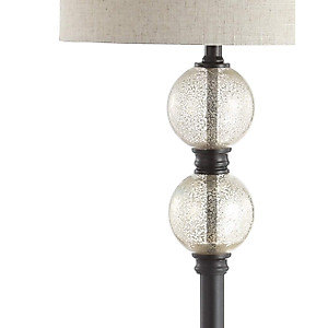 JONATHAN Y JYL1016A January 60" Glass/Metal LED Floor Lamp, Traditional, Elegant, Office, Living Room, Family Room, Dining Room, Bedroom, Hallway, Foyer, Mercury Glass/Oil Rubbed Bronze