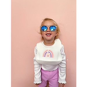 Beanie Kate Silicone Feeding Bib,Durable Pocket Adjustable Strap BPA Free Silicone Waterproof Easy Cleanup Comfortable for Babies & Toddlers (Rainbow),6 month2 years