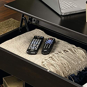 Sauder Edge Water Lift Top Coffee Table, Estate Black finish