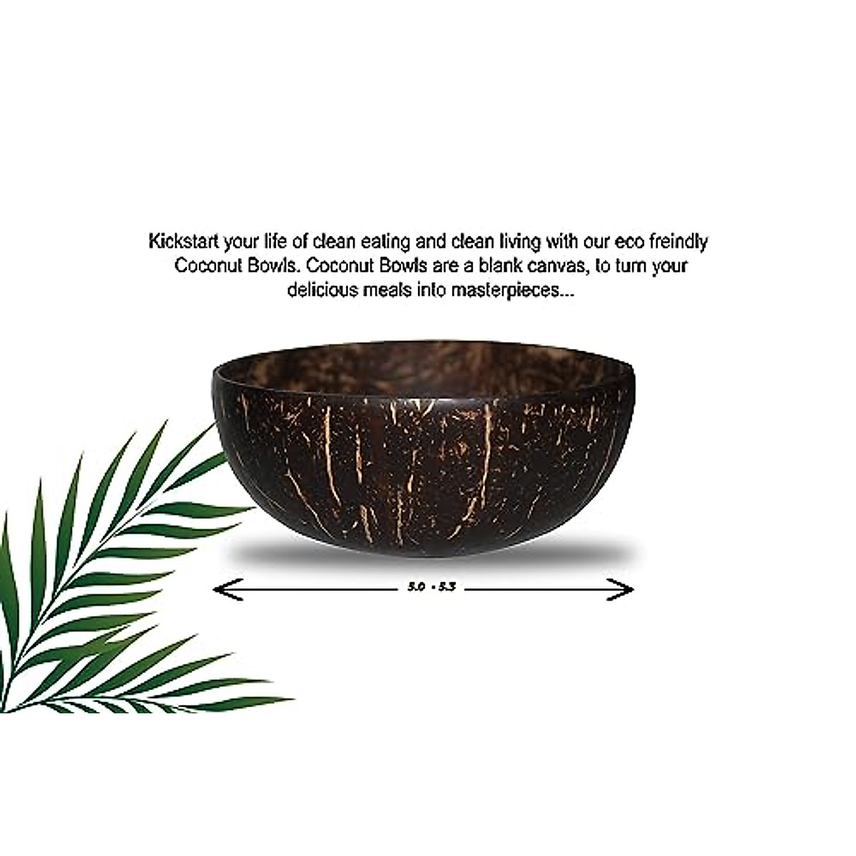Natural Coconut Bowls and Coconut Spoons (Set of 2 Bowls and 2 Spoons) - 100% Natural Serving Bowls - Vegan - Organic - Hand Made - Eco Friendly - Made from Reclaimed Coconut Shells - by Coco Co.