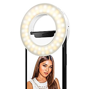 LITTIL Selfie One - Selfie Ring Light for Phone Rechargeable Cell Phone Ring Light Clip On for iPhone, Android, and Laptop Camera | 3 Adjustable Light Modes | Beauty and Influencer