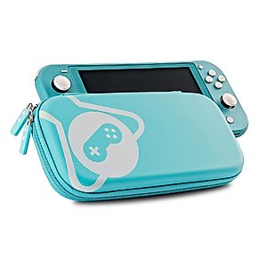 FUNLAB Carrying Case and Screen Protector for Nintendo Switch Lite,Portable Hard Shell Travel Storage Bag with 8 Game Cards Cartridges - Turquoise