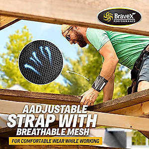 Voltstorm Magnetic Wristband - Men Women Tool Belt with 12 Strong Magnets for Holding Screws, Nails, Drill Bits - Great Gift for Men Stocking Stuffers, Handyman, Carpenter, Electrician, Framer