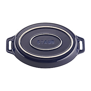 STAUB Ceramics Oval Baking Dish Set, 2-piece, Dark Blue