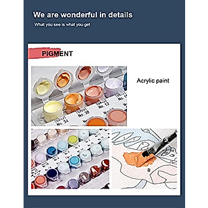 LETEYO DIY Paint by Numbers Purple Waterfalls for Adults on Canvas Oil Painting by Number Kit Drawing Paintwork 16" W x 20" L