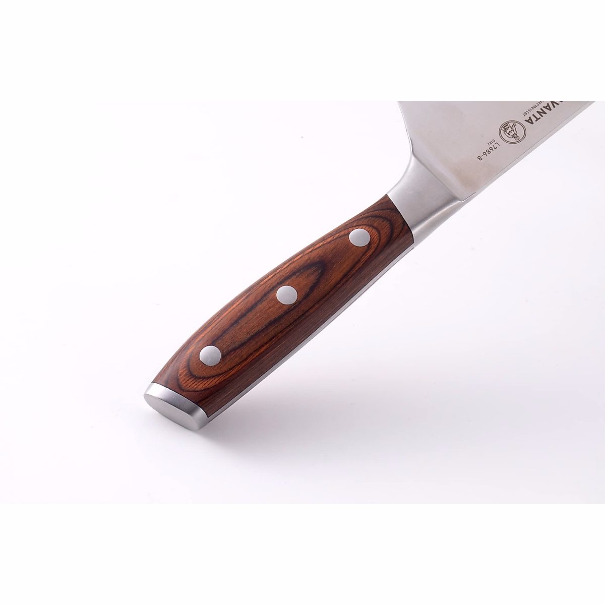 Messermeister Avanta 10-Piece Pakkawood Knife Block Set - German X50 Stainless Steel - Includes 4 Speciality Knives, Heavy-Weight Fork, 4 Steak Knives & Magnetic Knife Block