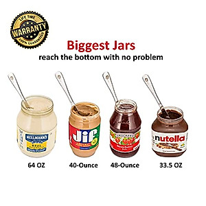 Stainless Steel Spatula Spreader Knife, Peanut Butter and Jelly, Chocolate or Strawberry Jam Stirrer & Jar Scraper Multifunction Stir & Scrape BIG Jars - Spread with Clean Hands By Simple preading