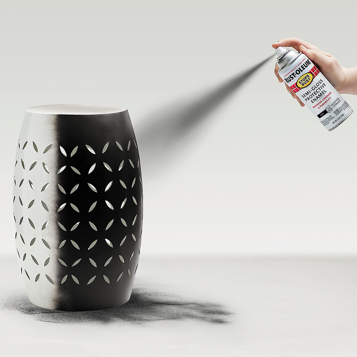 Rust-Oleum 7798830 Stops Rust Spray Paint, 12-Ounce, Semi Gloss Black