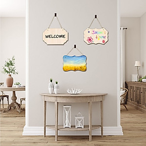 12Pcs Unfinished Wood Crafts, Rectangle-Shaped Wood Plaque for Carfts, DIY Wood Sign for Door Hanger, Wood Burning, Painting, St. Patrick's Day Crafts Home Decor, 8.8 x 5.7 Inches