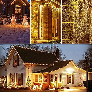 Extra-Long 2-Pack Each 72FT 200 LED Solar String Lights Outdoor Waterproof, Super Bright Solar Outdoor Lights with 8 Lighting Modes, Solar Fairy Lights for Tree Garden Patio Xmas Party (Warm White)