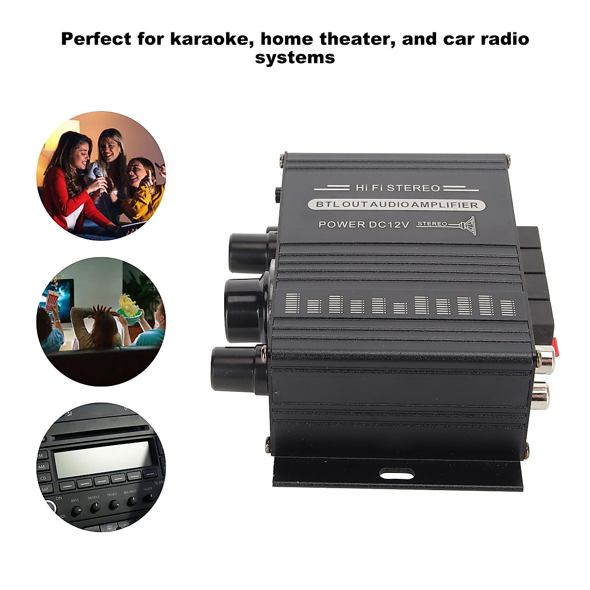 AK-160BT5.0 Power Amplifier,20Wx2 20Hz-20KHz DC 12V HiFi Mini Amp Home Theater Stereo Receiver,Receiver Audio Amplifier for Car Home