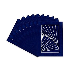 Pack of 25 Acid Free 12x18 Mats Bevel Cut for 10x16 Photos - Brooke Blue Suede Precut Matboards For Pictures, Photos, Framing - 4-ply Thickness