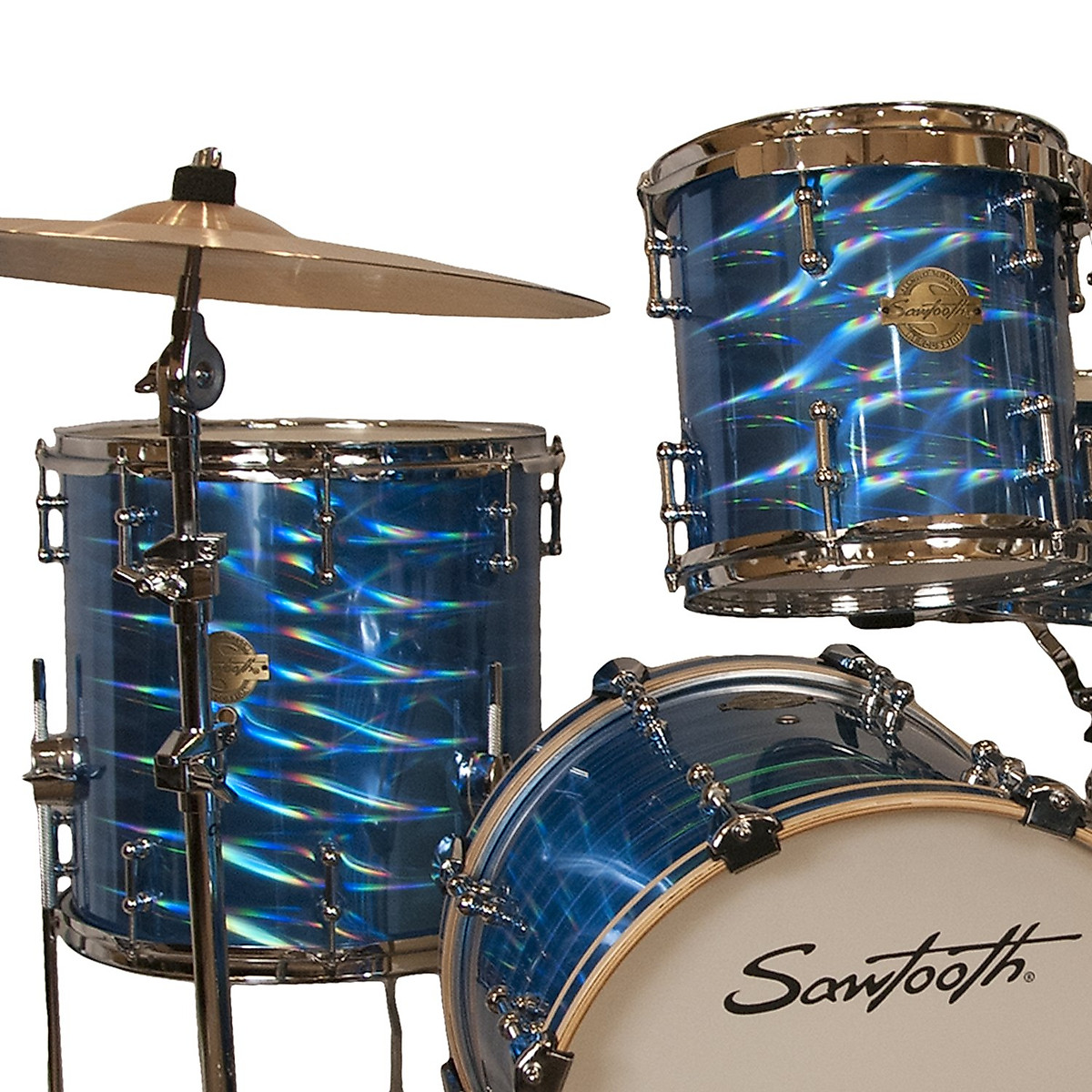 Sawtooth Command Series 4-Piece Shell Pack with 16" Bass Drum, Blue Mirror Metallic, (ST-COM-4PC-16-BMM)