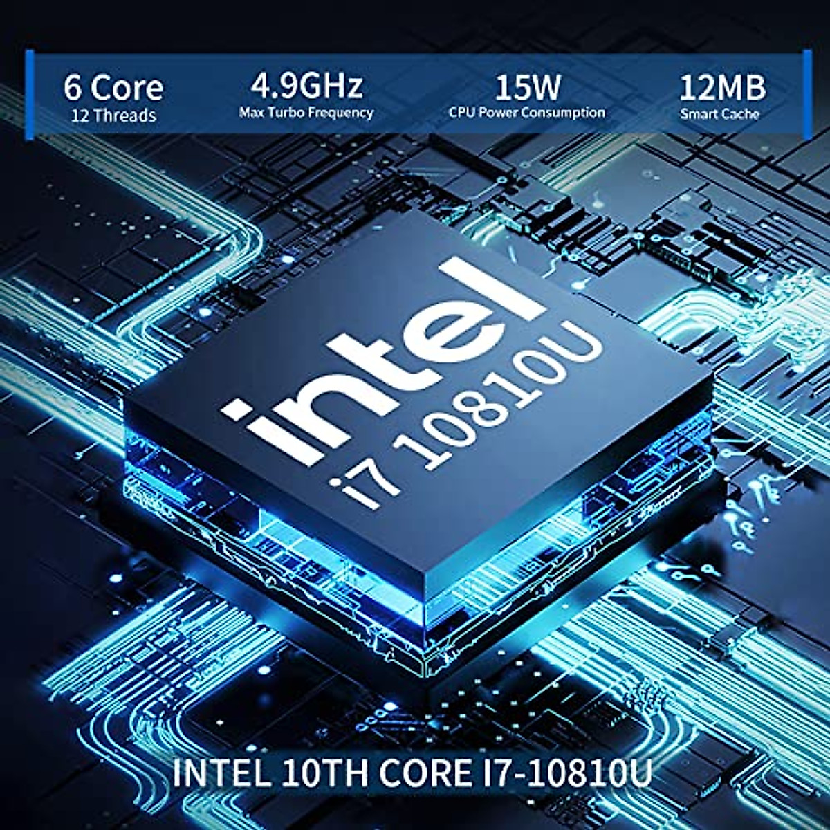 YLIMPC M3 i7 Mini PC, Intel i7 10810U 10th Gen 6-Core Processor up to 4.9GHz, 16GB RAM 500GB SSD Windows 11 Pro Small Desktop Computer with 2.5Gbps LAN/Bluetooth 5.0/WiFi/HDMI/DP/4K UHD Graphics