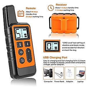 HKZOOI Dog Training Collar, 2 Receiver IPX7 Waterproof Shock Collars for Dog with Remote Range 1640ft, 3 Training Modes, Beep Vibration and Shock, Electric Dog Collar for Small Medium Large Dogs