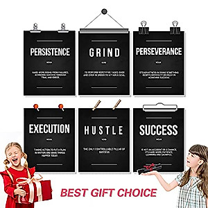 Motivational Wall Art Bedroom Wall Art Decor Inspirational Wall Art for Living Room Pictures for Bedroom Wall Decor Office Wall Decor，Positive Quotes & Sayings Posters (Set of 6, 8X10in, UNFRAMED)