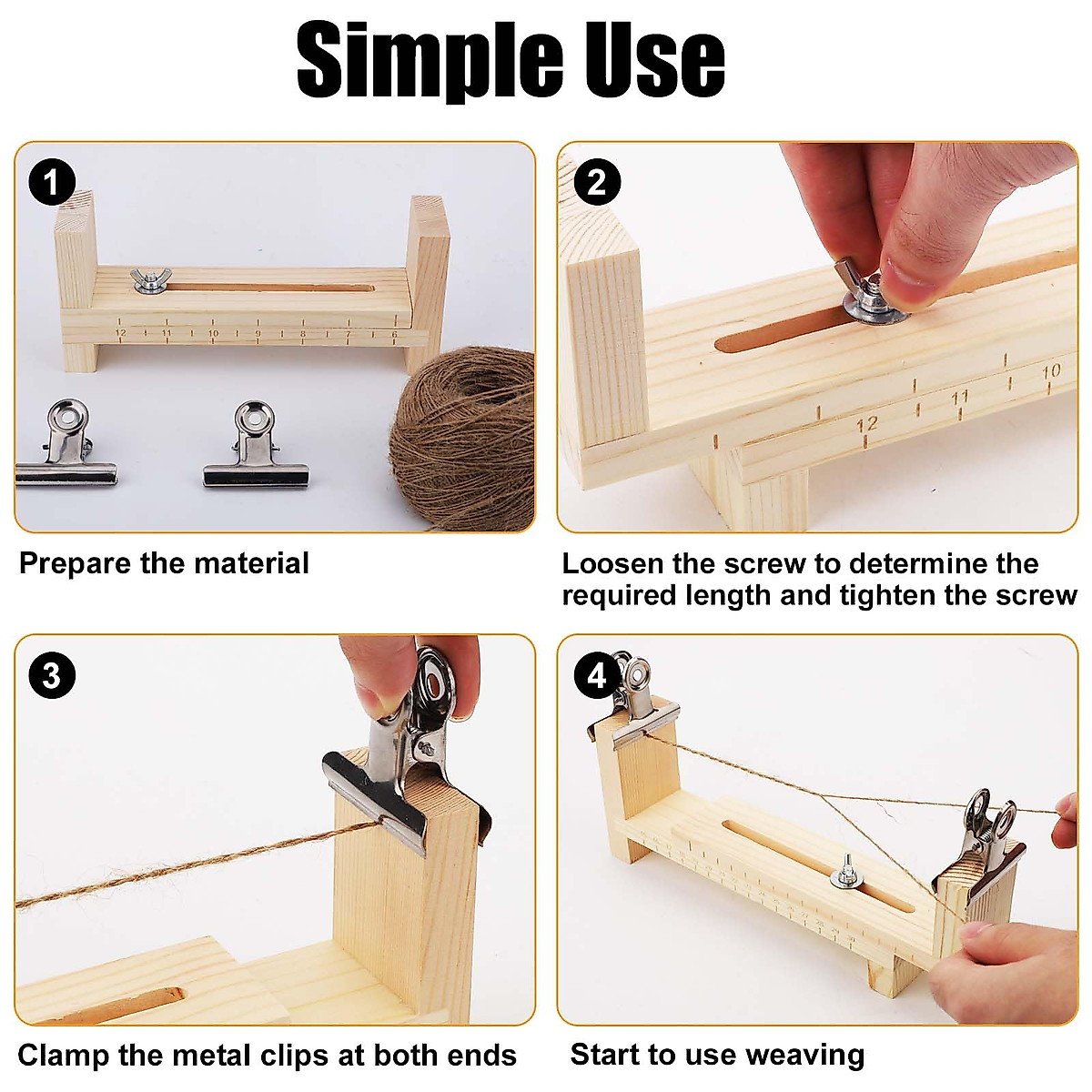 NQEUEPN Wood Bracelet Jig, Adjustable Wood Jig Bracelet Maker with 2 Metal Clips DIY U Shape Clear Scale Bracelet Jig for DIY Craft Hand Bracelet Knitting Tool (Basic Style)