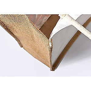 Leaves Burlap Tote Bag With Sturdy Handle, Shopping bag，Reuseable Bags for Wedding Favors, Daily use，13×4.7×9.4 in