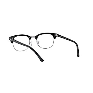 Ray-Ban RX5154 Clubmaster Square Prescription Eyeglass Frames, Black/Demo Lens, 51 mm