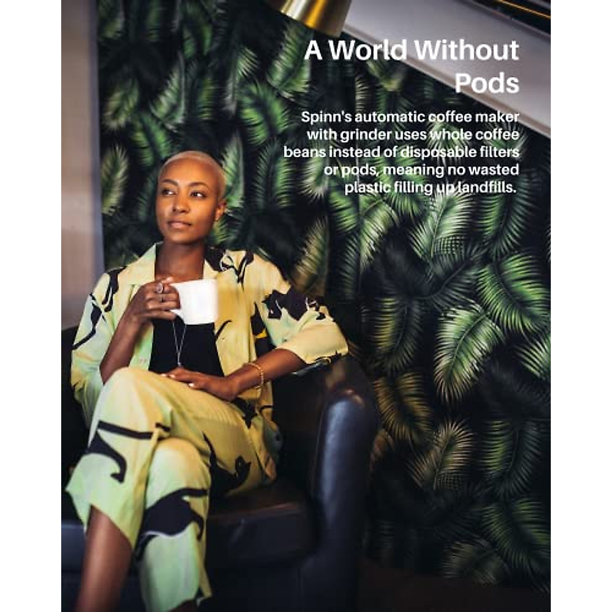 SPINN Coffee & Espresso Machine with Milk Frother, Smart WiFi Automatic Coffee, Cold Brew Machine, Automatic Coffee Foam Maker for Latte, Single Serve & Zero-Waste, Silver