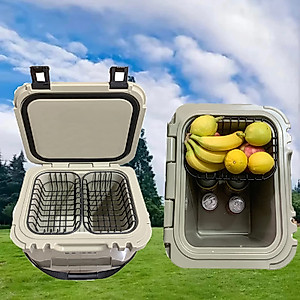 CORRBPEN Cooler Basket for YETI Roadie 24,Keep Smaller Items Dry and Stay Goods High,YETI Roadie 24 Accessories,YETI Ice Compatible with YETI Cooler Accessories,Good to Hold Fruit,Utensils,etc(2-Pack)