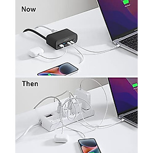 Anker 525 Charging Station, 7-in-1 USB C Power Strip for iphone13/14, 5ft Extension Cord with 3AC,2USB A,2USB C,Max 65W Power Delivery Desktop Accessory for MacBook Pro, Home, Office (Phantom Black)