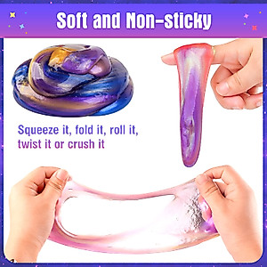 48 Pack Galaxy Mini Butter Slime Kit, 45 Pack Scented Slime Party Favor Gifts, DIY Putty Toys for Kids, Soft & Non-Sticky, Stress Relief Toy for Girls and Boys Age 10-12