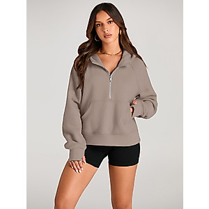AUTOMET Hoodies Sweatshirts for Women Quarter Half Zip Up Pullover Sweaters Cropped Trendy Fall Outfits Winter Clothes Fashion 2024