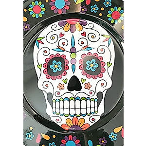 Day Of The Dead Sugar Skull Large Serving Platters Charger Plates, Set of 2, Multicolor, 13x13