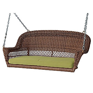 Jeco W00205S-C-FS029 Wicker Porch Swing, Honey