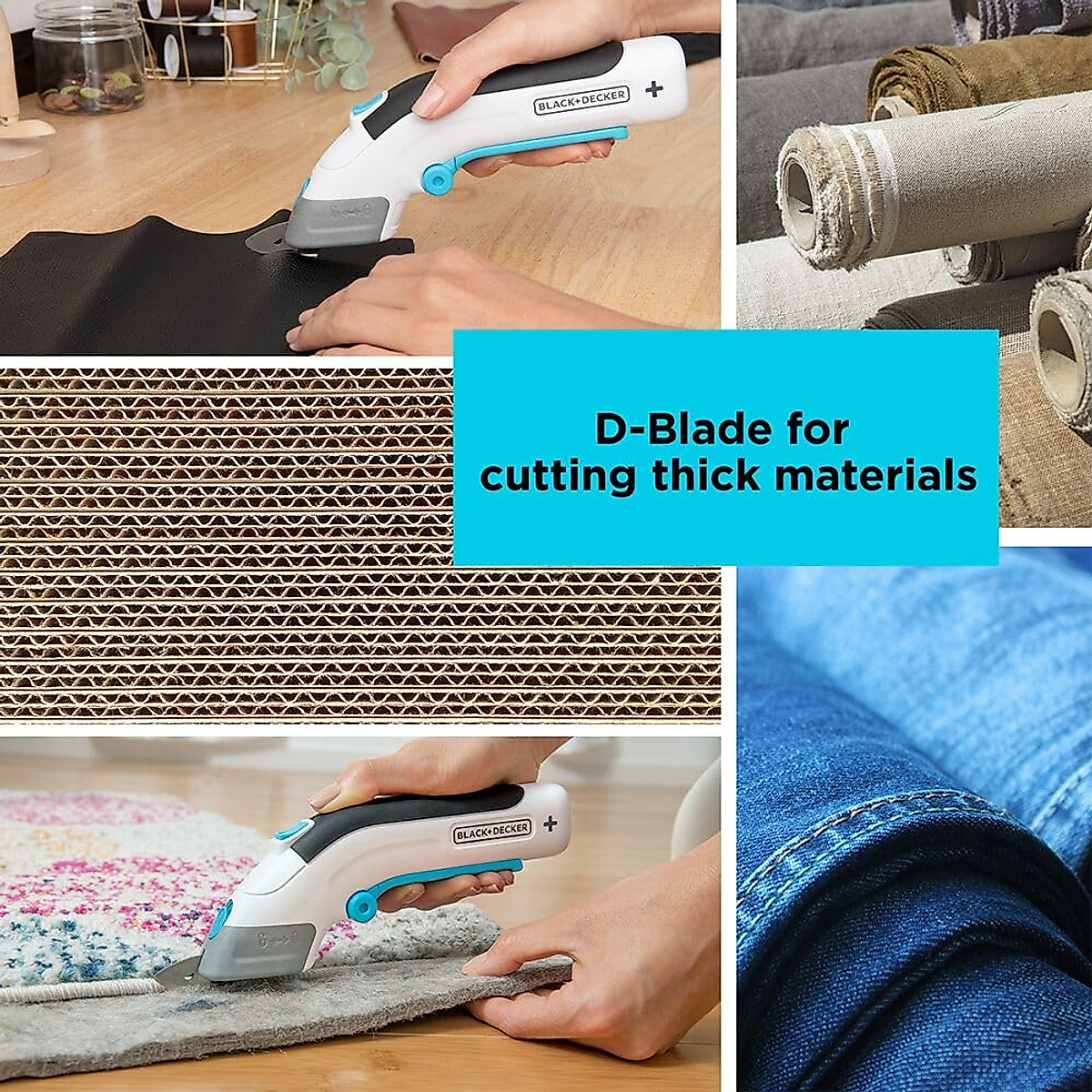 BLACK+DECKER 4V MAX Electric Fabric Scissors, Cordless, USB Rechargeable (BCSC115FF)