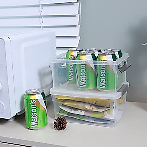 Citylife 4 Packs 5.3 QT & 8 Packs 3.2 QT Storage Bins with Lids Clear Plastic Bins Storage Containers for Organizing Stackable Boxes