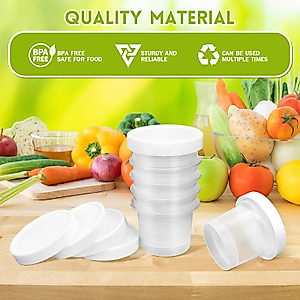 ISUSSER 10 Pack 2oz Reusable Small Plastic Containers with Screw Lids, Small Food Storage Freezer Containers, Deli Containers Stackable Food Storage Jars, Sauce Condiment Jars Lunch Box Accessories