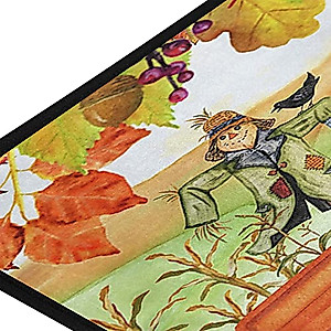 Autumn Truck Pumpkin Kitchen Rugs Thanksgiving Sunflower Maples Floor Comfort Mats Bath Rugs Entryway Welcome Non Slip Area Rug for Bedroom Living Room Doormats Home Decor 39" X 20"
