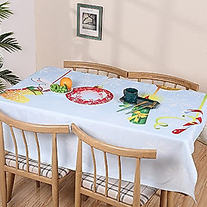 MLQL Christmas Tablecloth Waterproof Rectangular Home Coffee Table Table Cover Party Restaurant Decoration placemat A7 140x210cm
