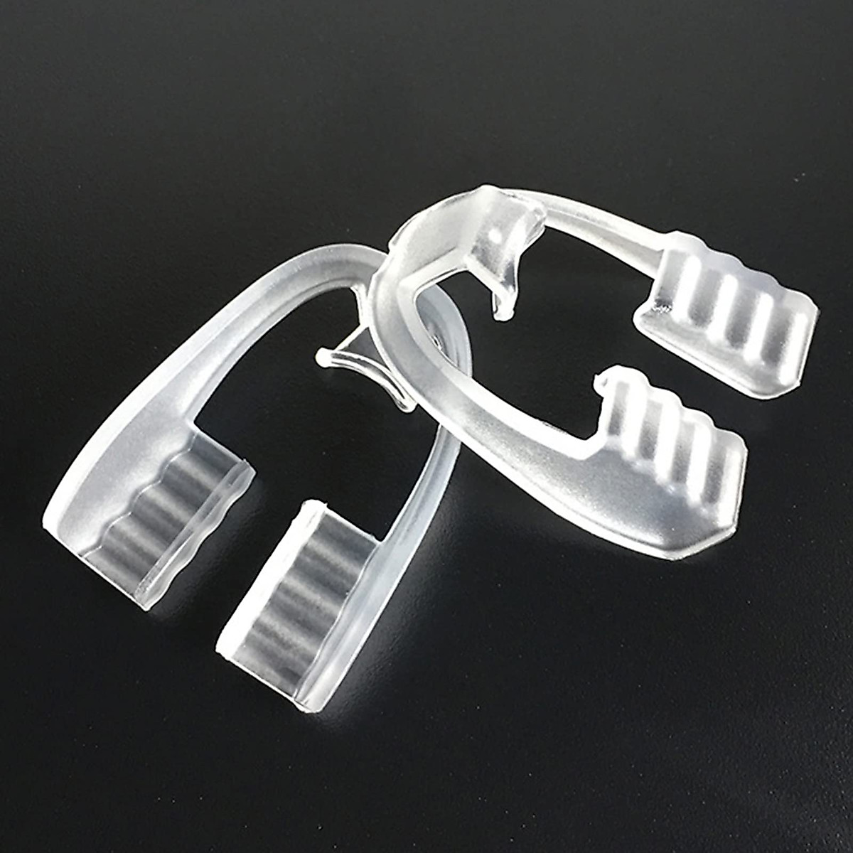 2Pcs Wave-Design Tooth Brace, Nighttime Protection for Teeth, Mouth Guard for Grinding Teeth, Eliminates Teeth Clenching, Comfortable Custom Mouth Guard for Stops Bruxism Transparent
