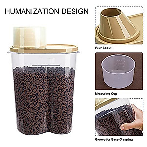 GreenJoy 2 Pack 2lb/2.5L Pet Food Storage Container with Measuring Cup, Can Covers and Bowl for Small Dog, Cat, Waterproof-BPA Free