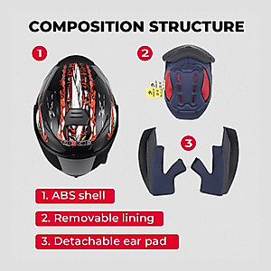 HTLNUZD Full Face Motorcycle Helmet Racing Motocross Helmets with Pinlock Compatible Clear&Tinted Visors DOT Model Approved Street Bike Helmet (XXL, Venom)