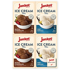 Junket Ice Cream Mix Bundle - 2 Vanilla, 2 Chocolate (4 Total)