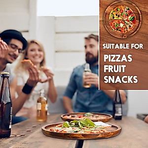 Rtteri 10 Pieces Acacia Round Wood Plates 12 Inch Dinner Plates Wooden Charger Plates Bulk Easy Cleaning Lightweight Serving Plates for Dishes Snack Dessert