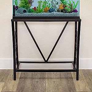 Aquatic Fundamentals 29 Gallon Metal Aquarium Stand, 30.3" L x 12.5" W, Black