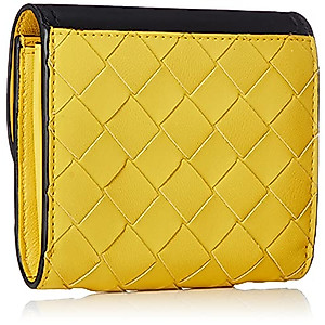 Bottega Veneta 577841 VCCK2 Bifold Wallet, Nero/Yell/Yellsilver