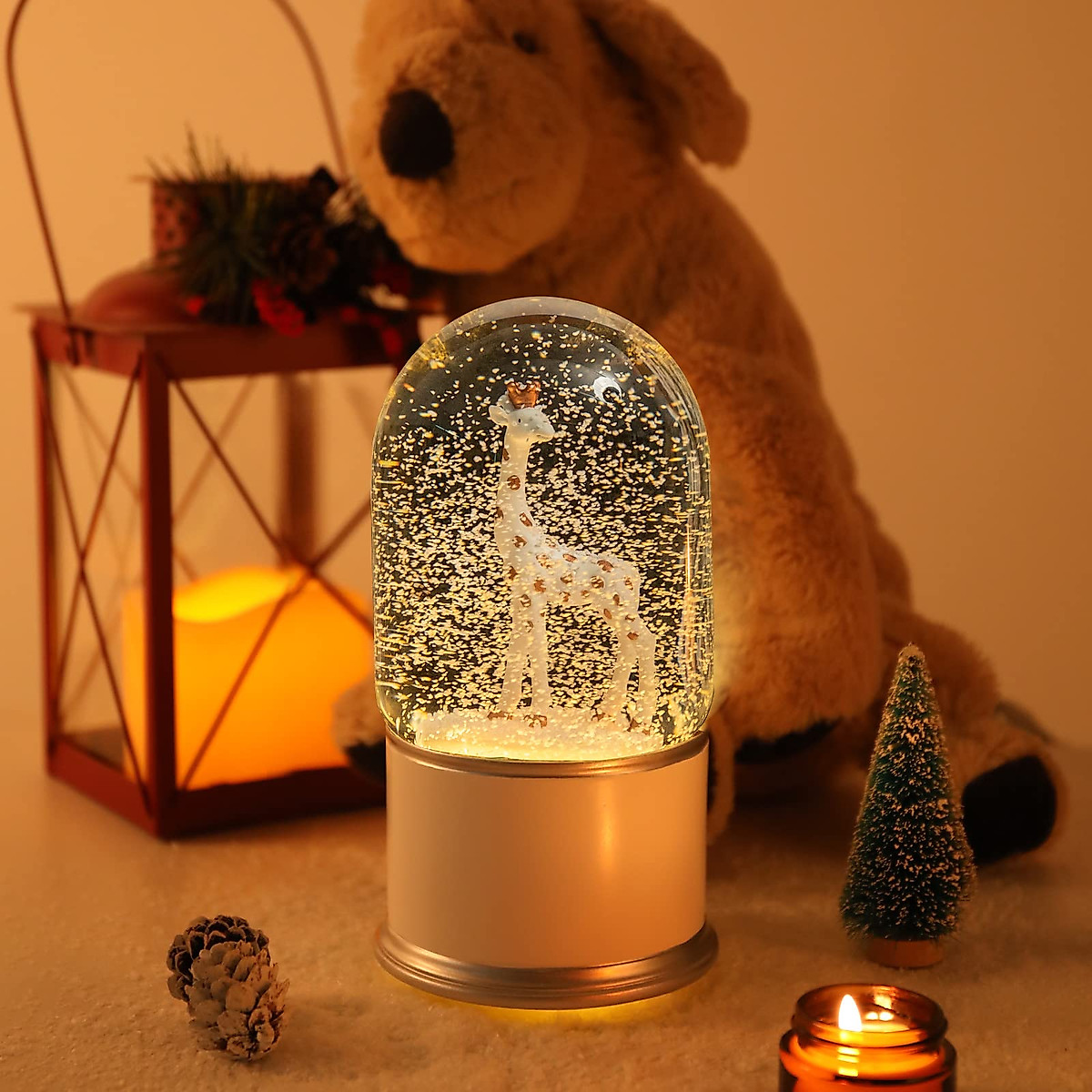 DREAM GARDEN Snow Globe for Kids, Musical Snow Globe Music Box Giraffe Snowglobe Water Globe Gifts for Girls Kids Daughters