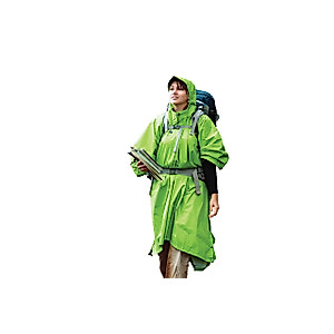 Sea to Summit Nylon Tarp Poncho 4-in-1 Raincoat, Pack Cover, Groundsheet, and Shelter, Apple Green