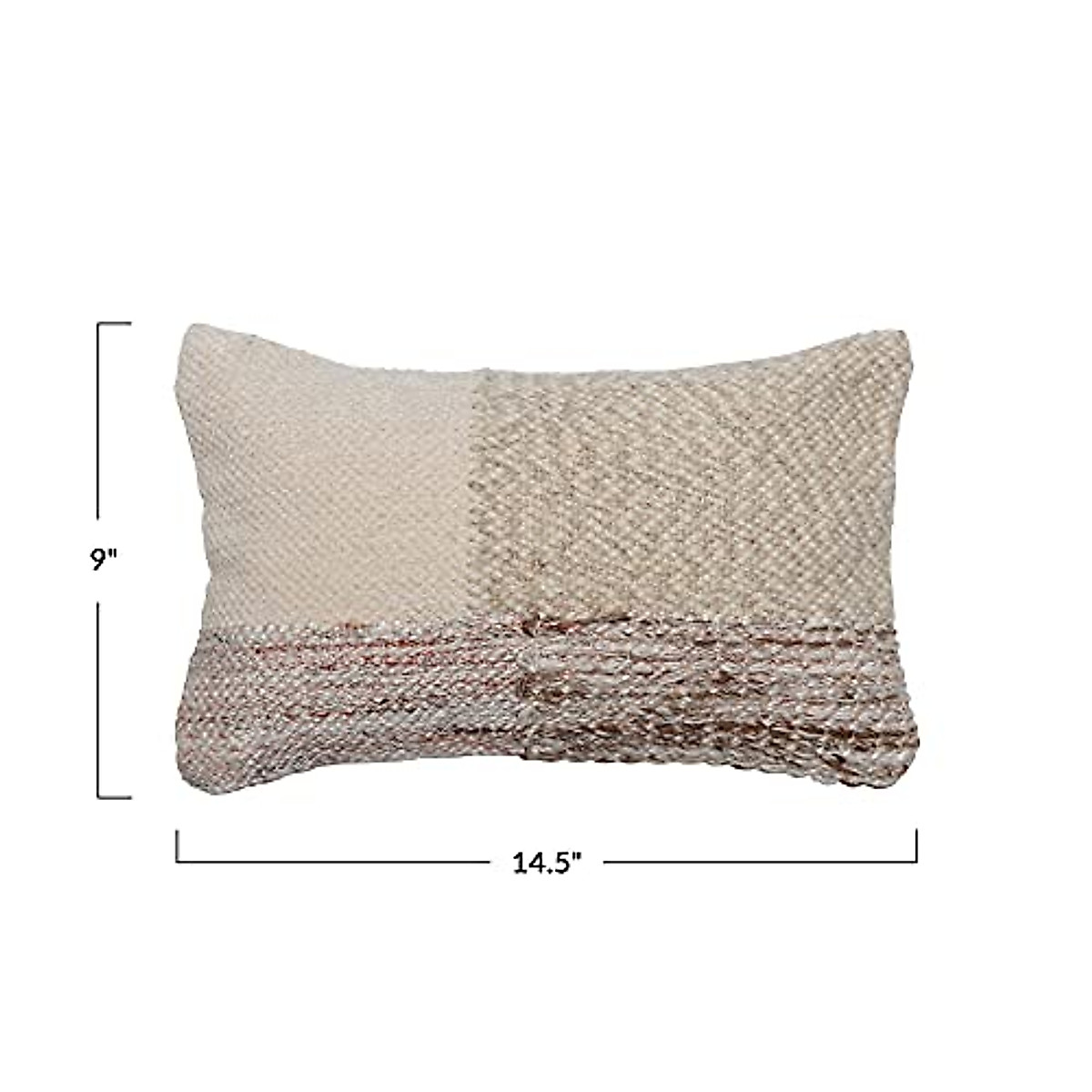Creative Co-Op Woven Cotton Blend Lumbar, Multi-Patterned Neutral Throw Pillow, Multicolored