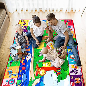 teytoy Baby Cotton Play Mat, Crawling Mat for Floor Mat Large Super Soft Extra Thick (0.6cm), Plush Surface Foldable Non-Slip Non-Toxic