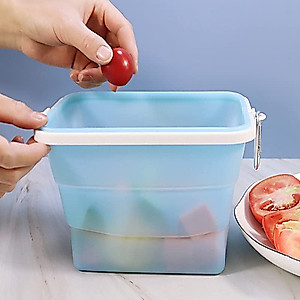 NOLOG YAYIN Reusable Silicone Bags - Leakproof & Airtight {100% Food Grade Silicone} Microwave & Dishwasher Safe Freezer Silicone