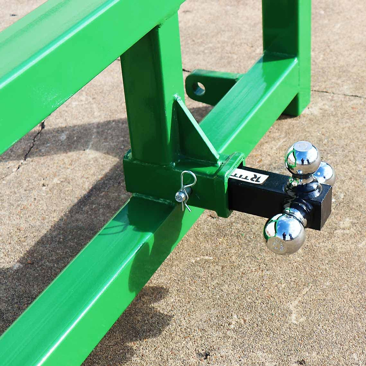 Titan Attachments Global Euro Receiver Mount Plate Fits John Deere Tractors with Global Euro Style Mounting System, 2" Receiver Hitch, 3000 LB Weight Capacity, Green Finish Steel Mount Plate Adapter